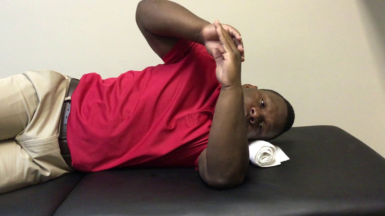Shoulder - Sidelying Internal Rotation - YouTube