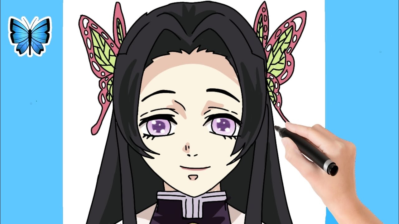 How to draw Kanae Kochou from Demon Slayer Step by Step - YouTube