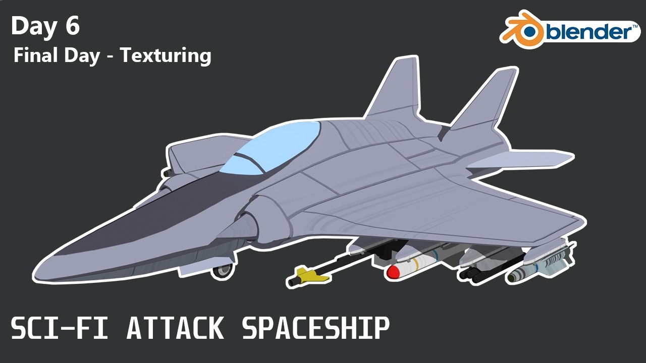 Sci-Fi attack spaceship in Blender (Day 6) - Anime-style Texturing ...