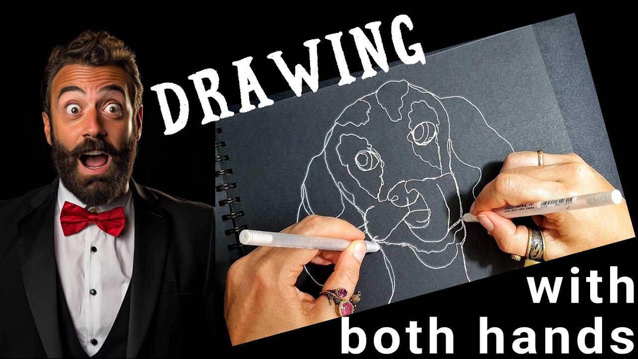 Can you draw a dog using both hands - YouTube