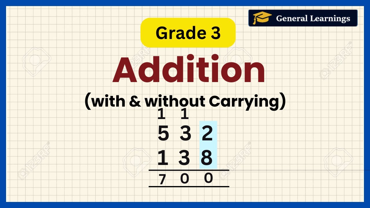 Addition for Grade 3 | With & without Carrying | Addition | #addition ...
