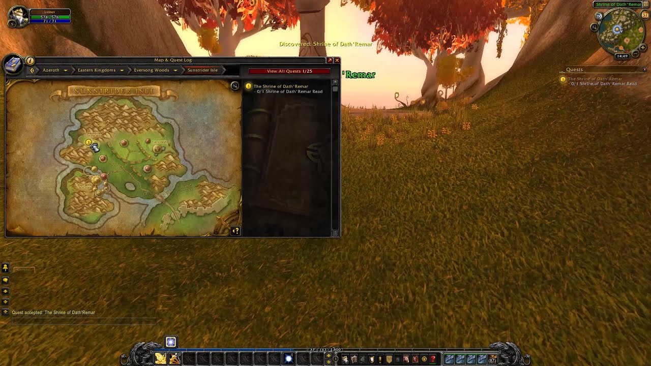 The Shrine of Dath'Remar Quest Playthrough - Eversong Woods - YouTube