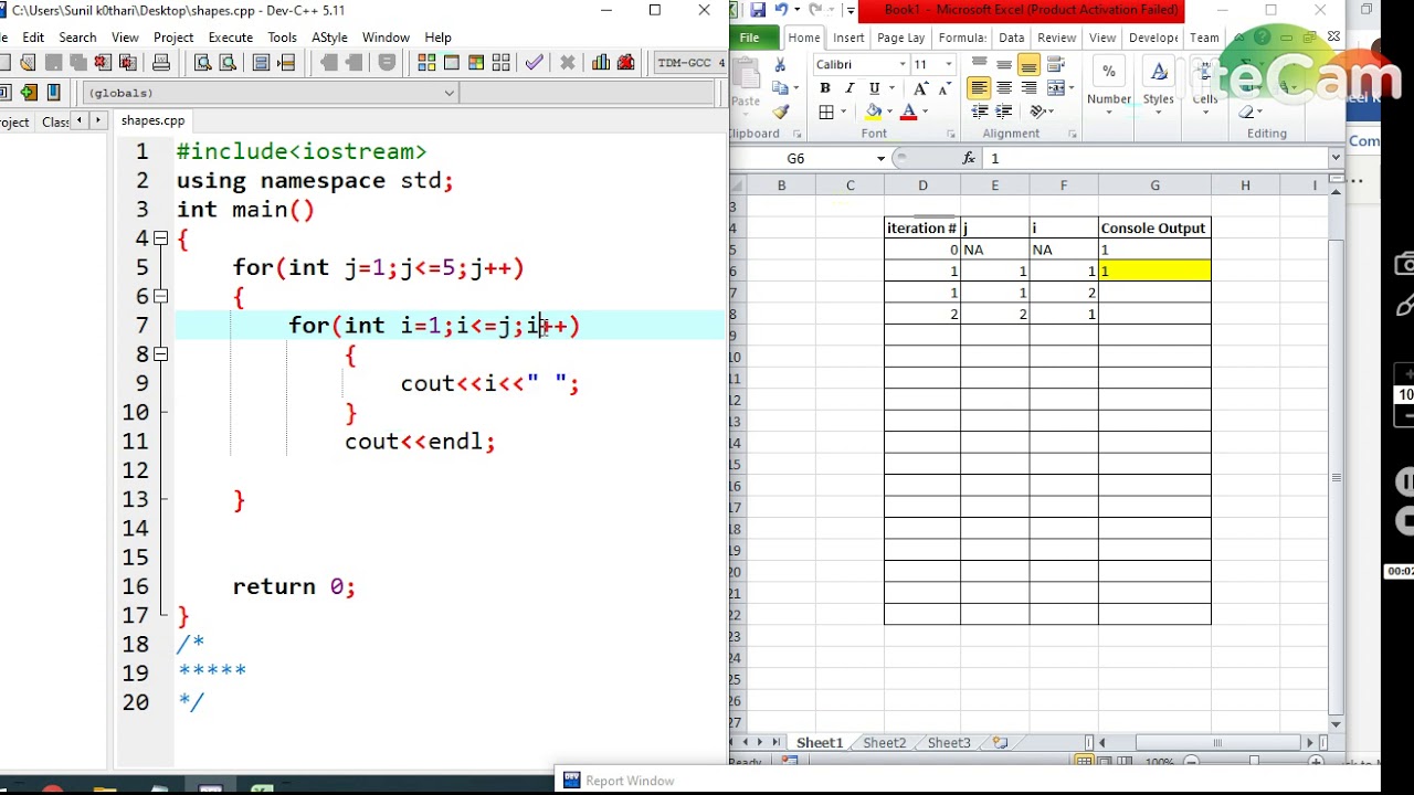 Lecture 10 2 Nested Loop Triangle Dry Run Youtube 4211
