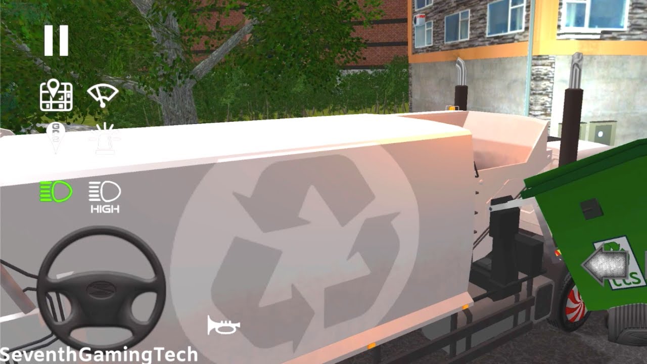Super White Trash Truck Side Loader ♻️🚛🚛🚛♻️ Trash Truck Simulator ...