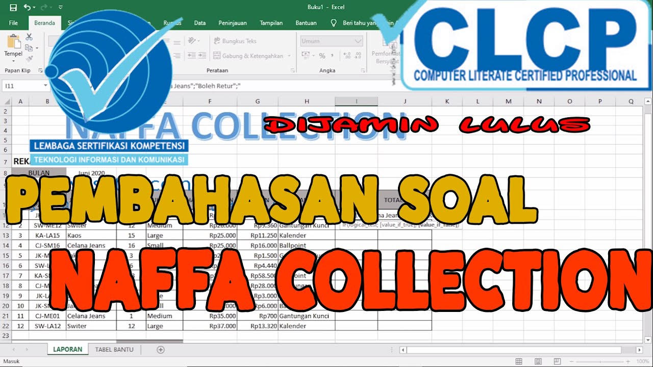 Jawaban soal Excel CLCP LSK-tik | Naffa Collection - YouTube