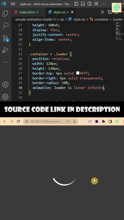 Border radius round reverse animation loader with CSS | HTML CSS Tutorial | CodeIsMine #shorts ...