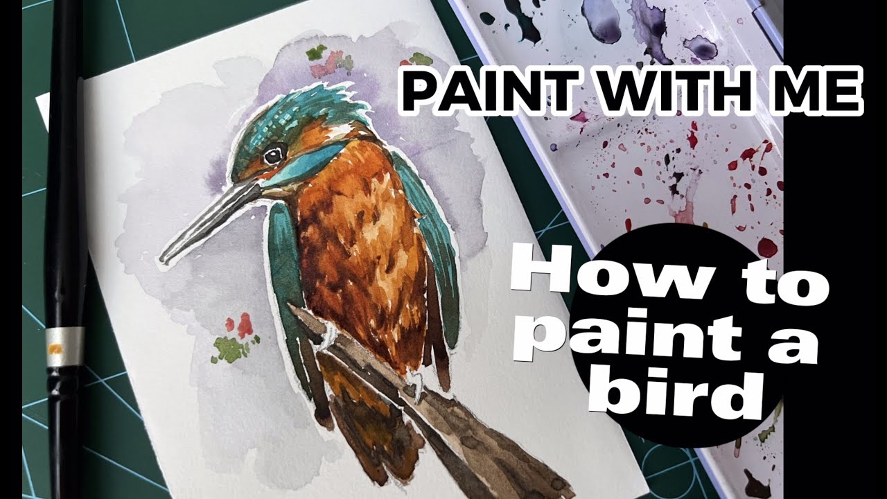【Paint with me】How to paint bird in watercolor - YouTube