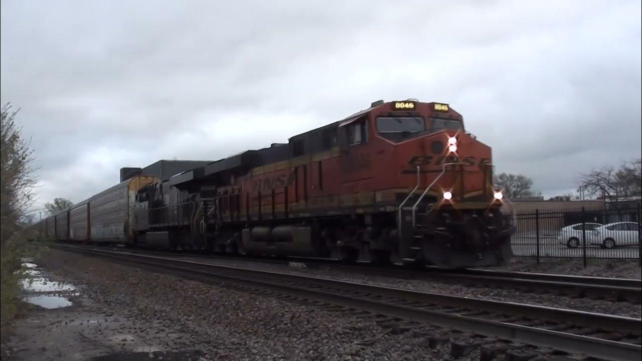 BNSF #8046 Leads WB Autoracks with NS Power. Olathe, KS 4/15/23 - YouTube