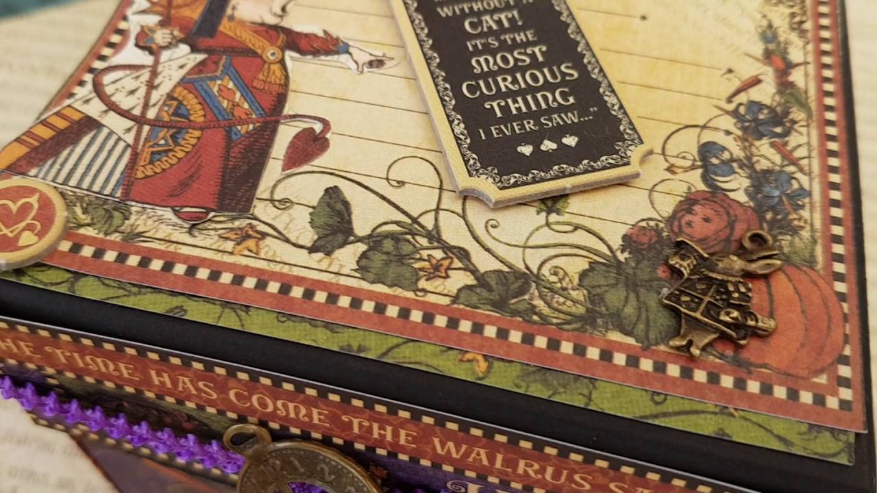 Graphic 45 Alice in Halloween Land exploding box card - YouTube