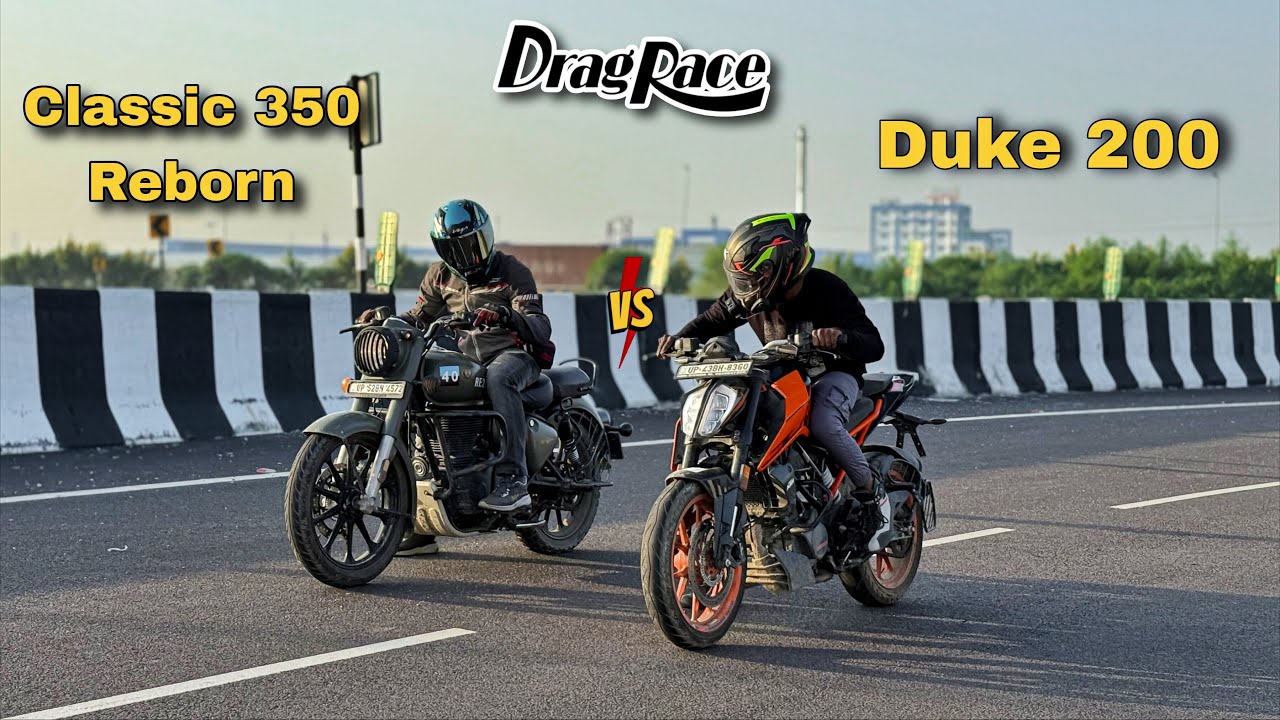 Duke 200 vs Bullet 350 Reborn Drag Race | Who will win? - YouTube