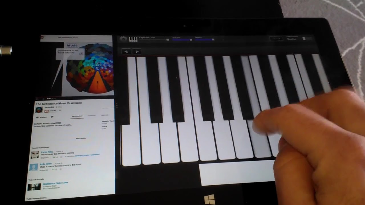 Microsoft Surface Piano APP (The Resistance - Muse intro Piano) - YouTube