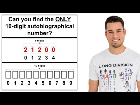 SUPER HARD PUZZLE: Can You Find the ONLY 10-Digit Autobiographical Number? - YouTube