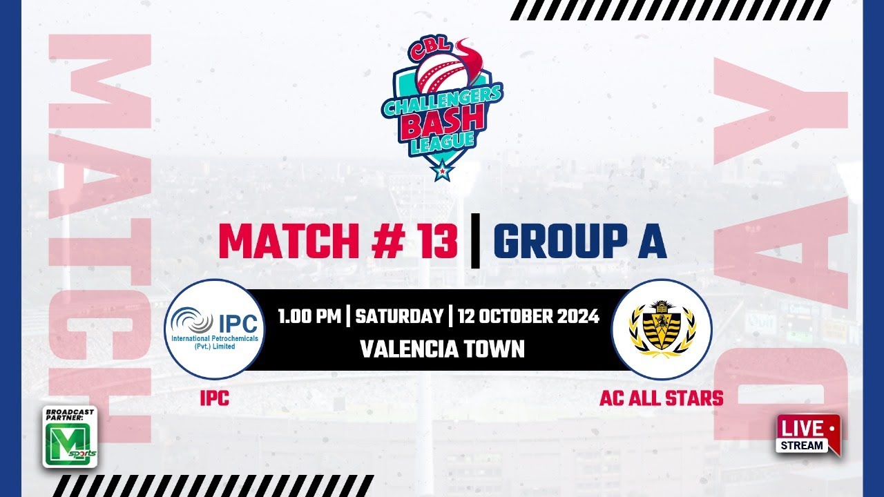 LIVE CRICKET: Match 13 Group A | IPC vs AC All Stars | CBL 🏏 - YouTube