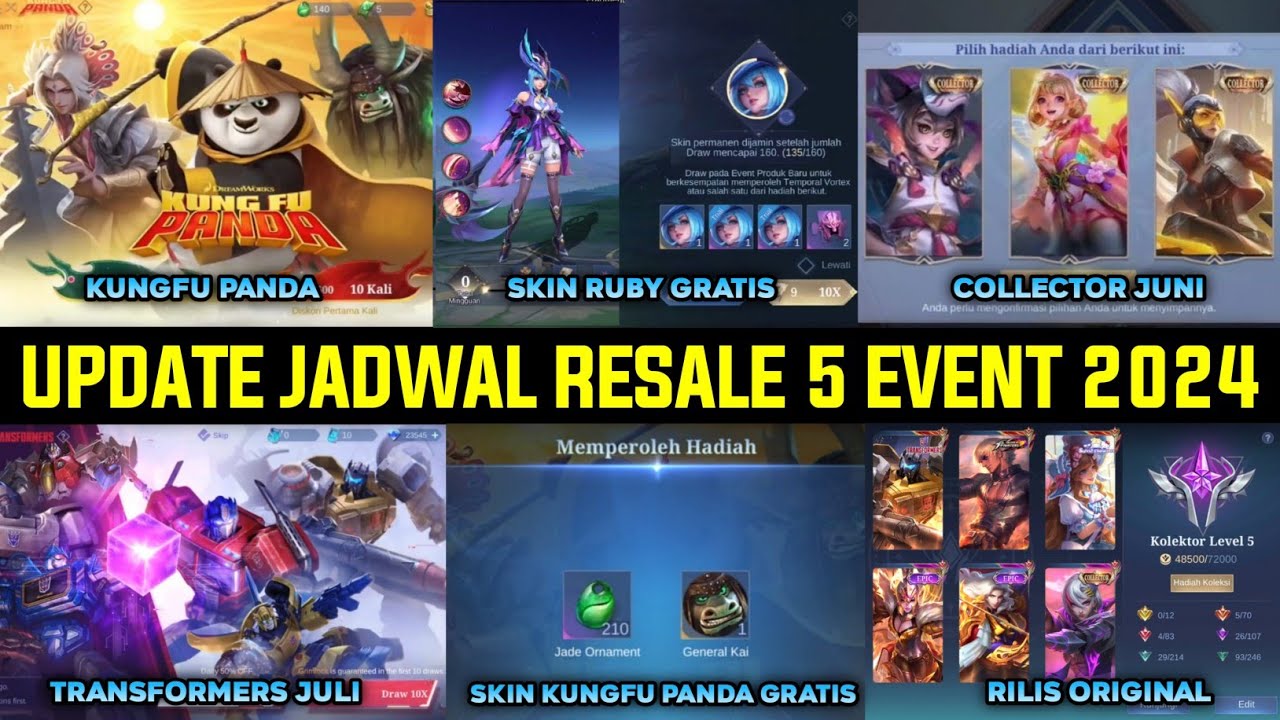 UPDATE JADWAL RESALE 5 EVENT GRATISAN MLBB 2024 KUNGFU PANDA ...