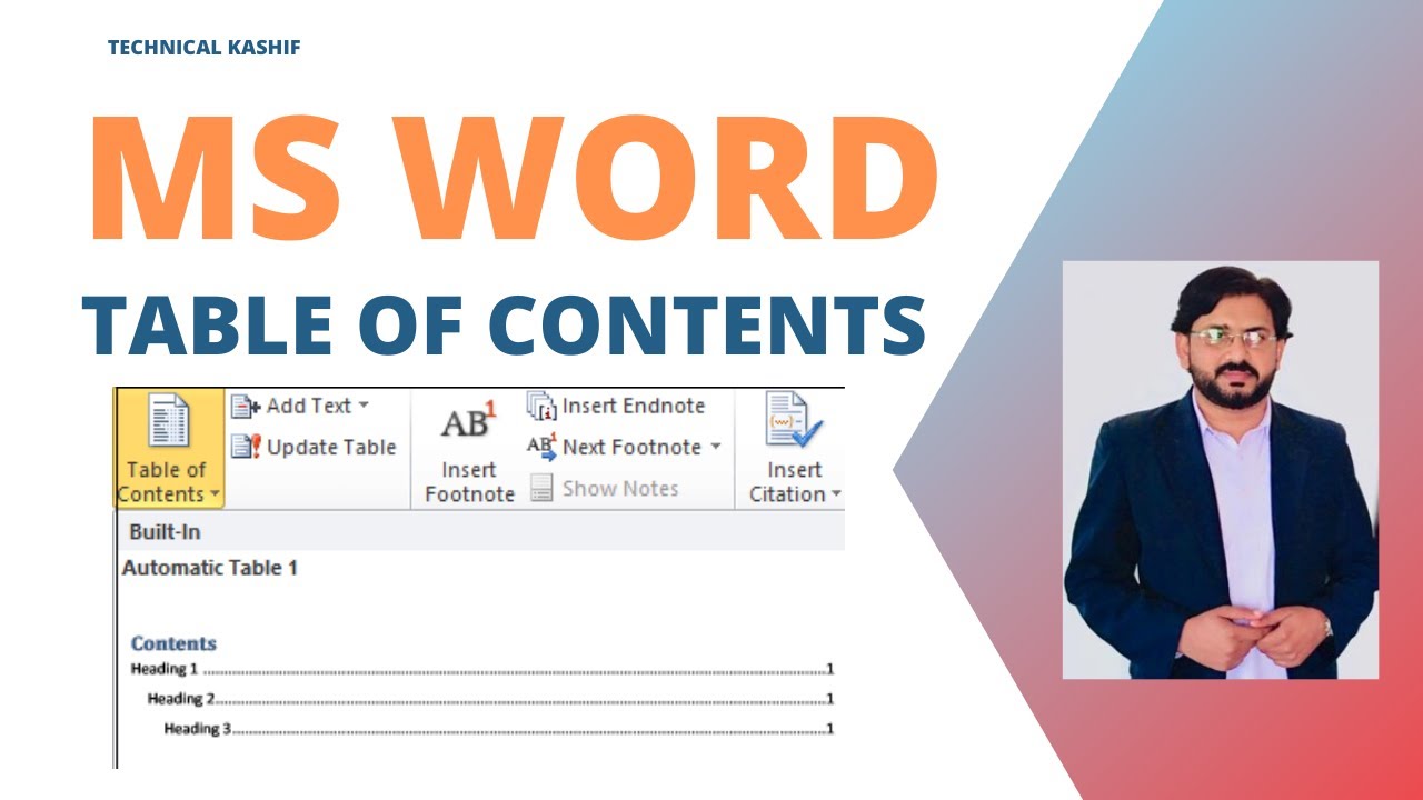 How to Set Table of Contents In MS Word - YouTube