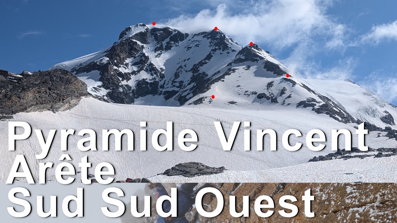 Pyramide Vincent Arête Sud Sud Ouest Mont Rose versant Italien refuge ...