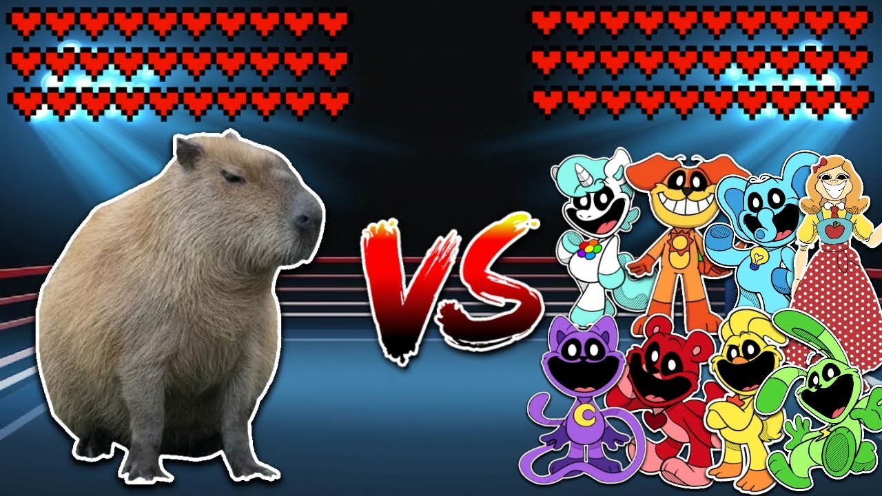 Giant Capybara vs 10 Poppy Playtime Characters! Meme battle - YouTube