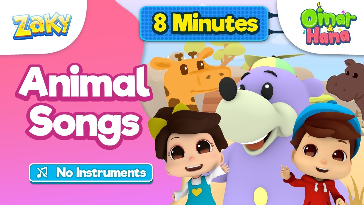 Omar & Hana x Zaky | Animal Songs for Kids | Muslim Cartoon - YouTube