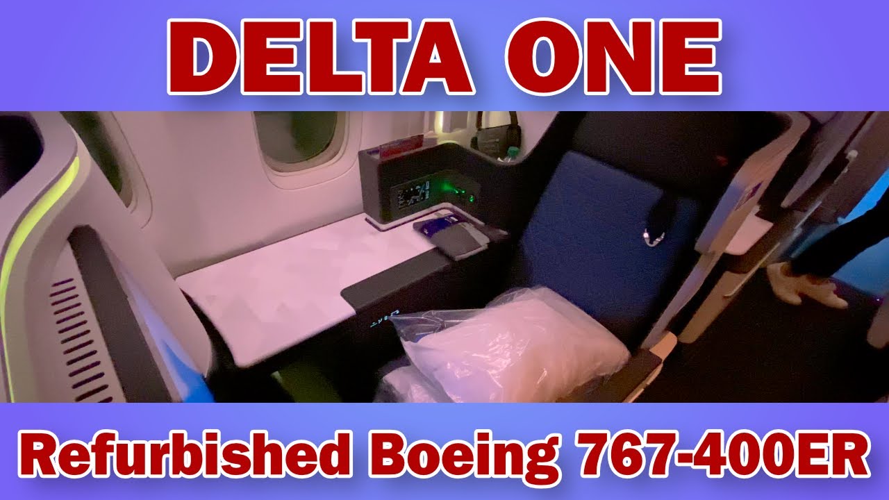 Delta One 767-400ER refurbished interior - YouTube