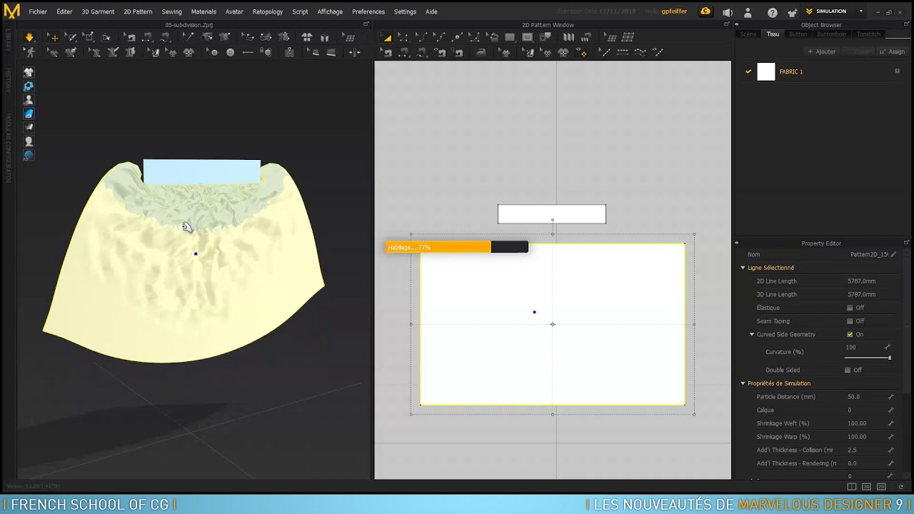 Utiliser la simulation GPU dans Marvelous Designer 9 - YouTube