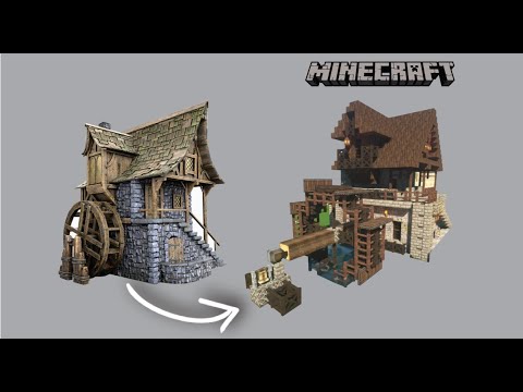 How to build a MEDIEVAL WATERMILL in Minecraft - YouTube