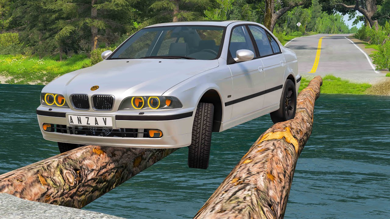 Cars vs Log Bridge – BeamNG.Drive - YouTube