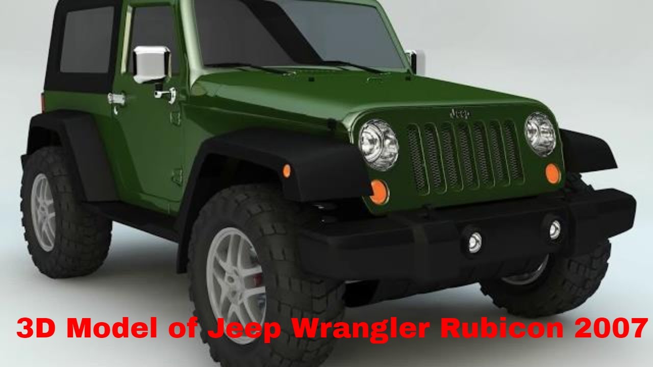 3D Model of Jeep Wrangler Rubicon 2007 Review - YouTube