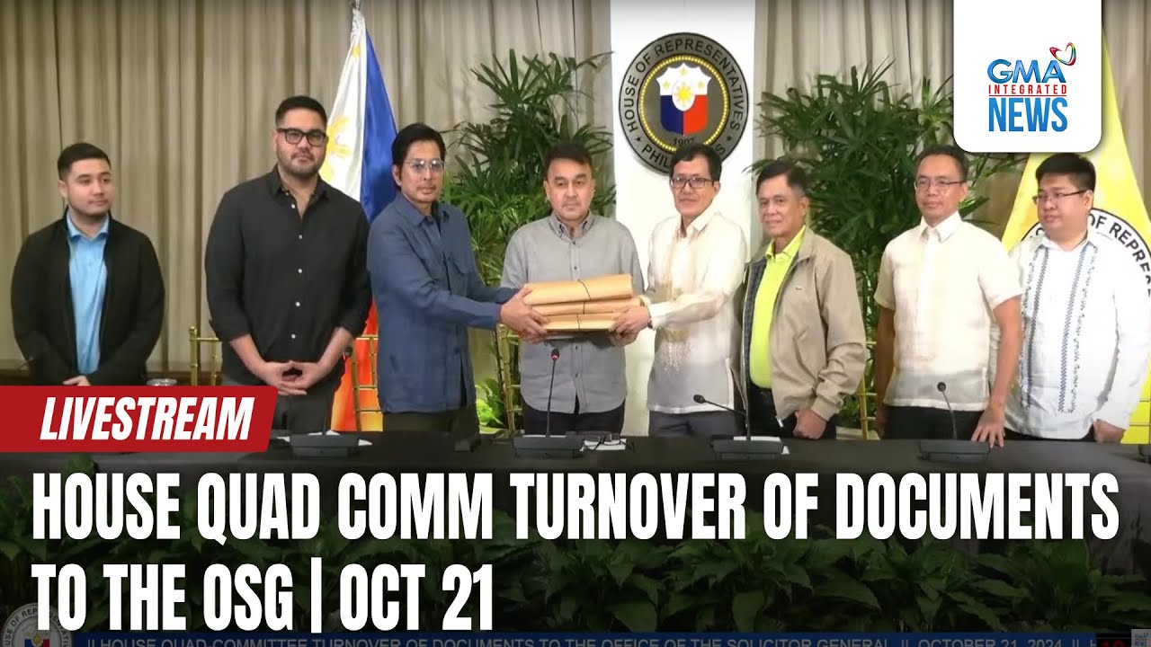 LIVE: House Quad Comm turnover of documents to the OSG (October 21 ...