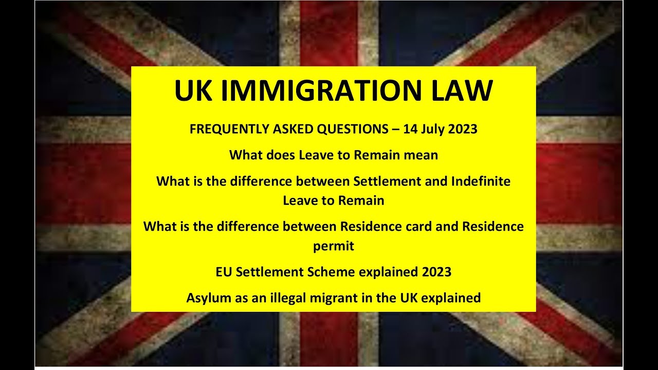 UK Immigration law jargon explained 14 July 2023 - YouTube