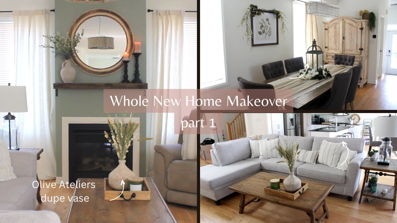 NEW HOME MAKEOVER PART 1|OLIVE ATELIERS DUPE VASE|DIY ORGANIC LIGHT ...