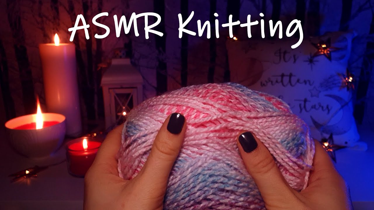 ASMR Knitting | Relaxing ASMR, Knitting Pink Coasters with Peaceful Candle Light and No Talking ...