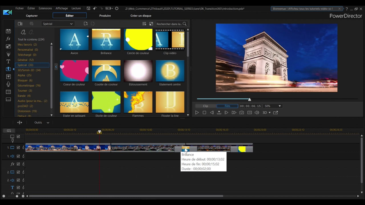 Créer facilement de superbes transitions | Tutoriel PowerDirector de ...