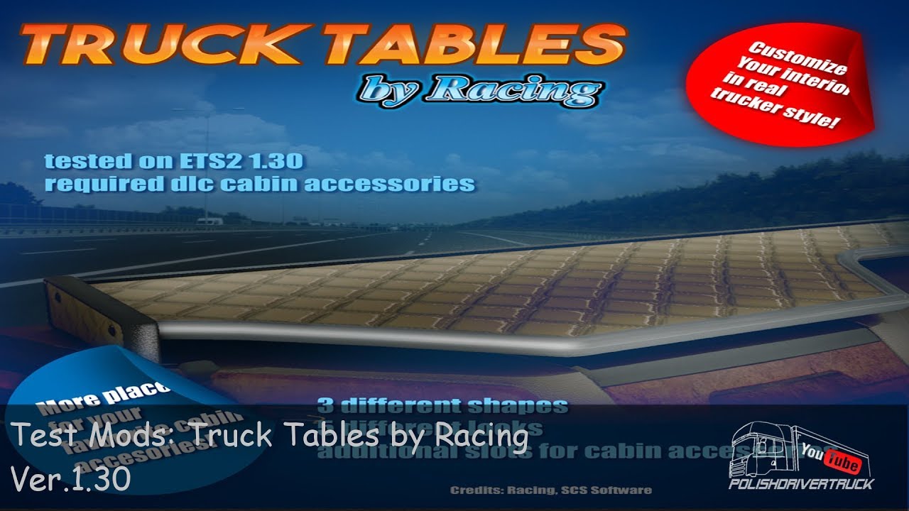 [ETS2. V1.30]...PDT...Truck Tables by Racing - YouTube