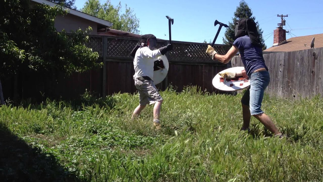 Axe and Shield sparring 2 - YouTube