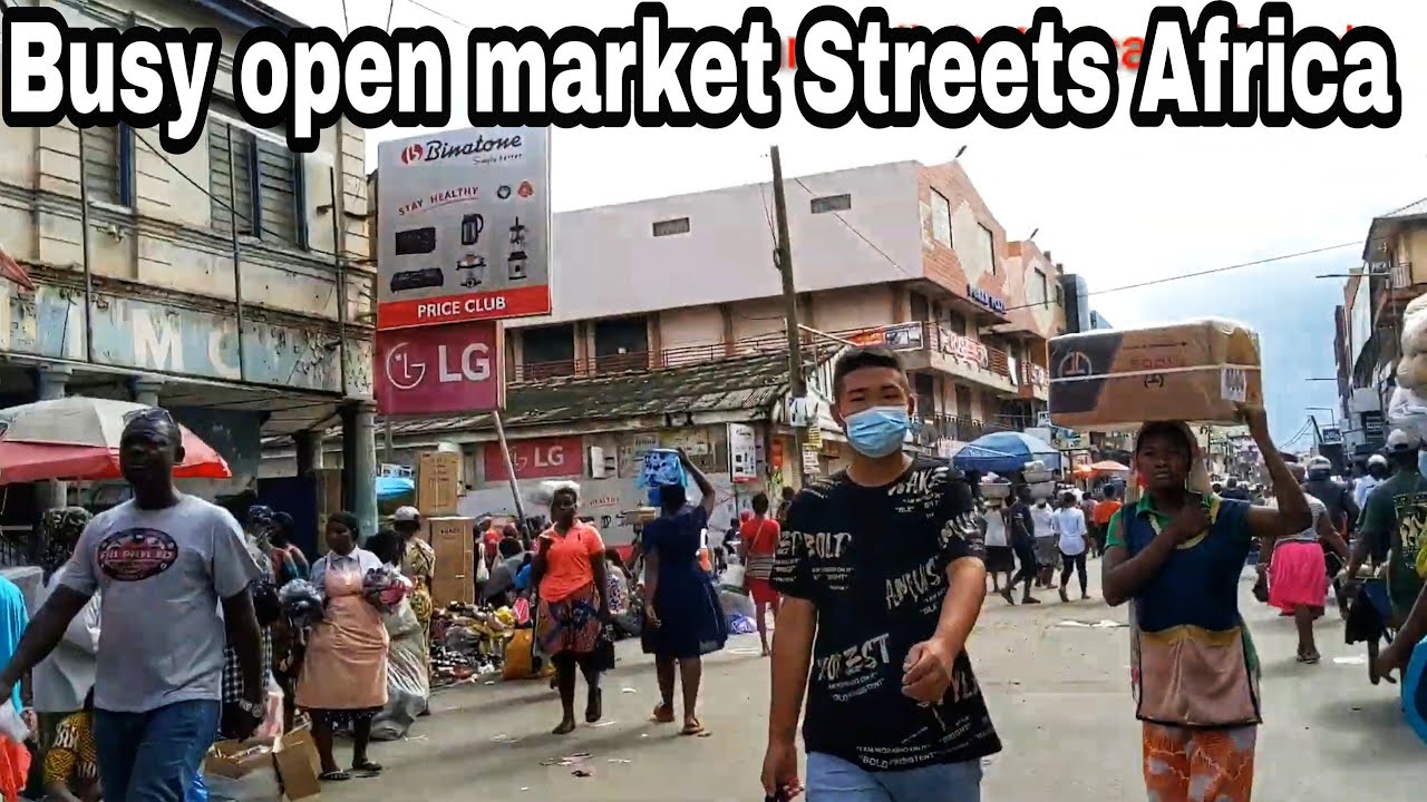 Busy streets of Africa. walk with me Around one of the biggest African ...