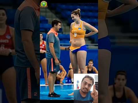 World's Tallest Female Volleyball Player With Referee 😍#tallwoman #tallgirlfriend#volleyball #usa