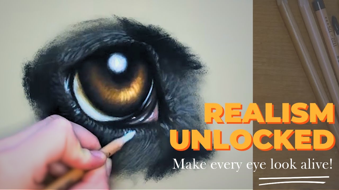 How to draw a dog eye with pastel pencils - easy step by step! - YouTube