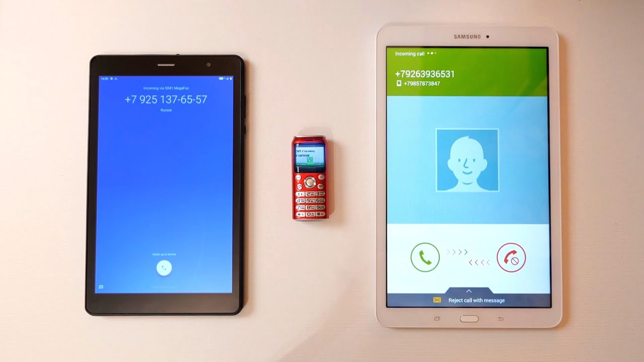 Two Tab & One mini Phone Incoming Call - YouTube