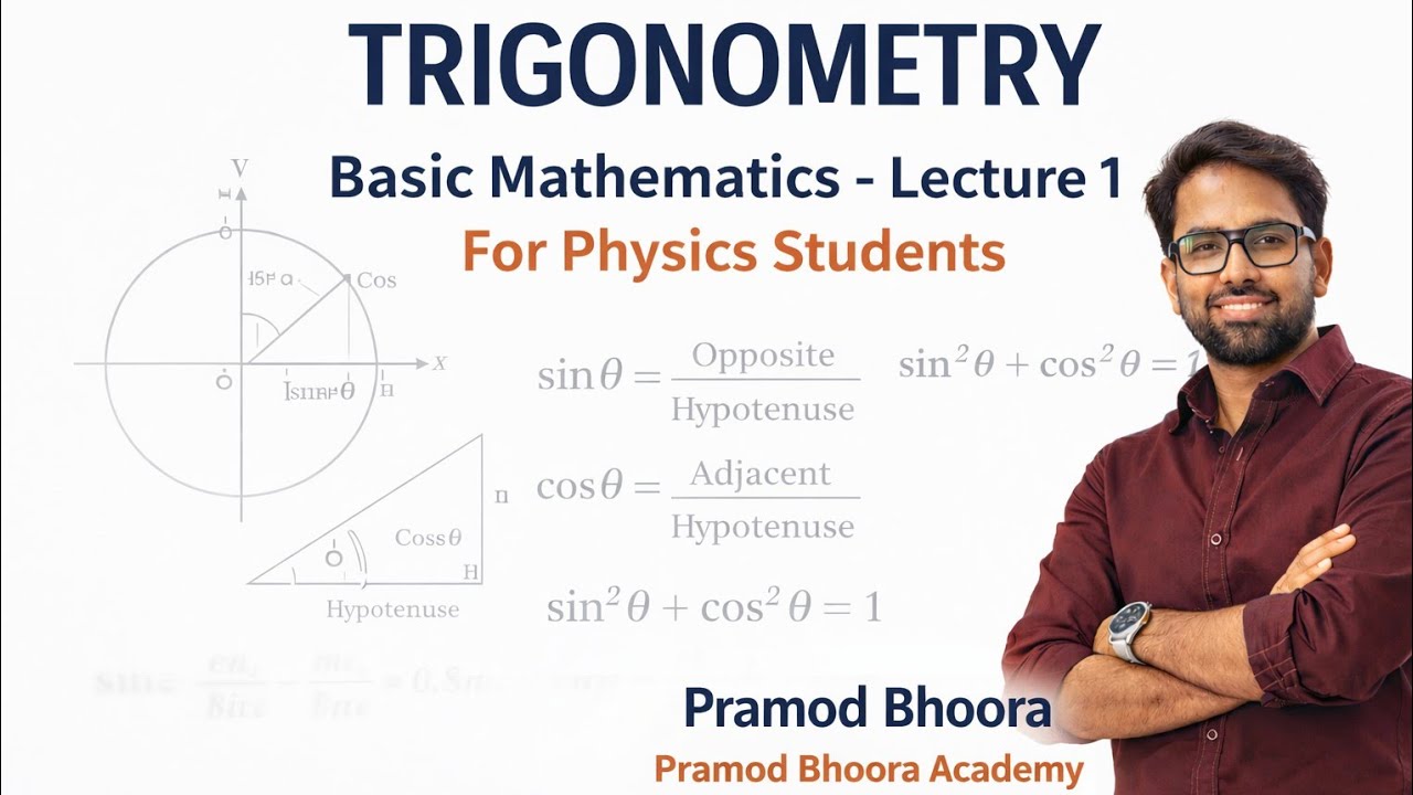 Trigonometry for Physics | Basic Mathematics Lecture 1 | Class 11 ...