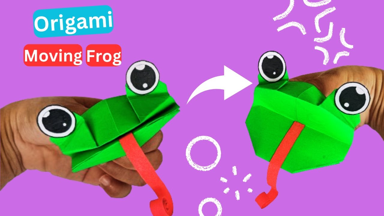 origami moving paper frog toy || learn, how to fold a moving frog ...