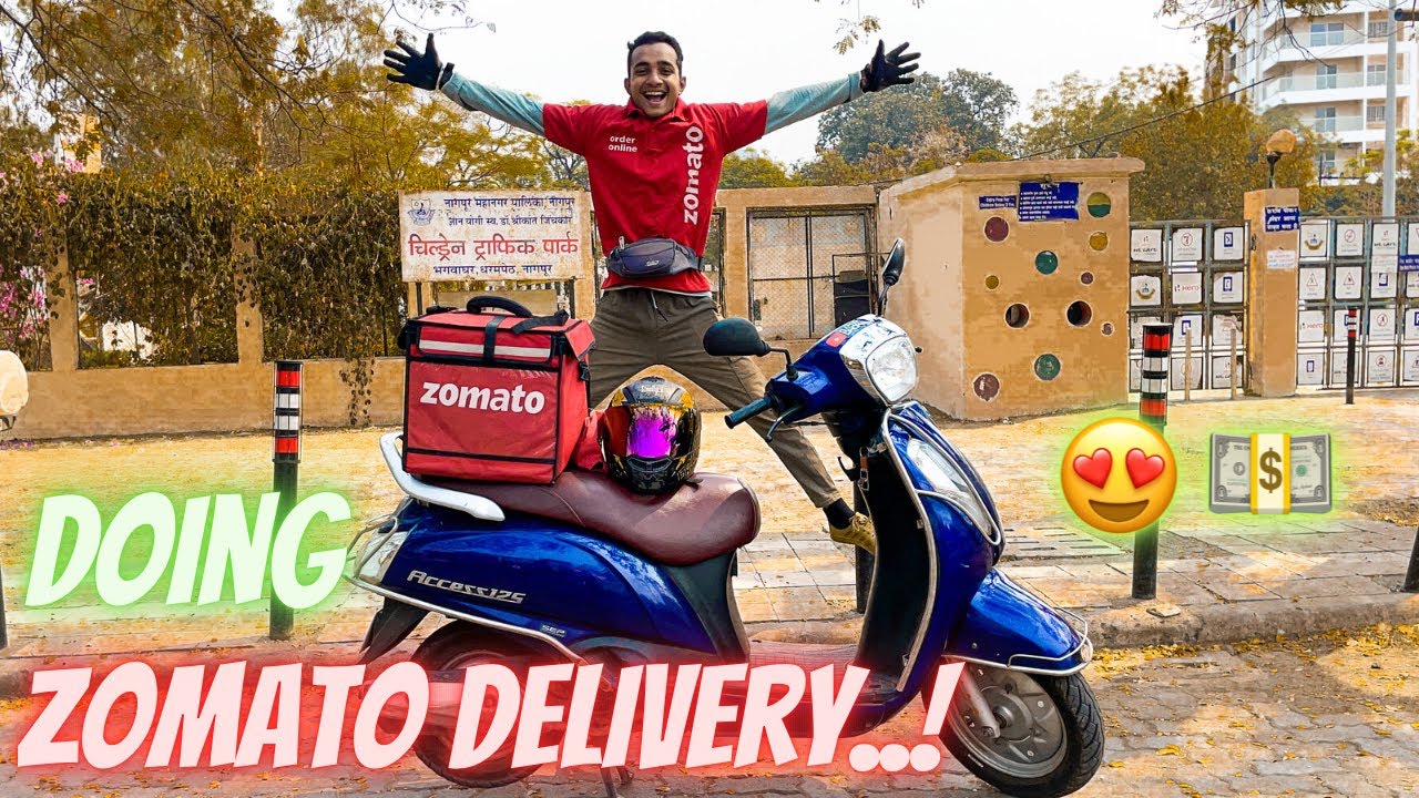 Working as a ZOMATO Delivery Boy for a day ..! Earnings 💵😍 - YouTube