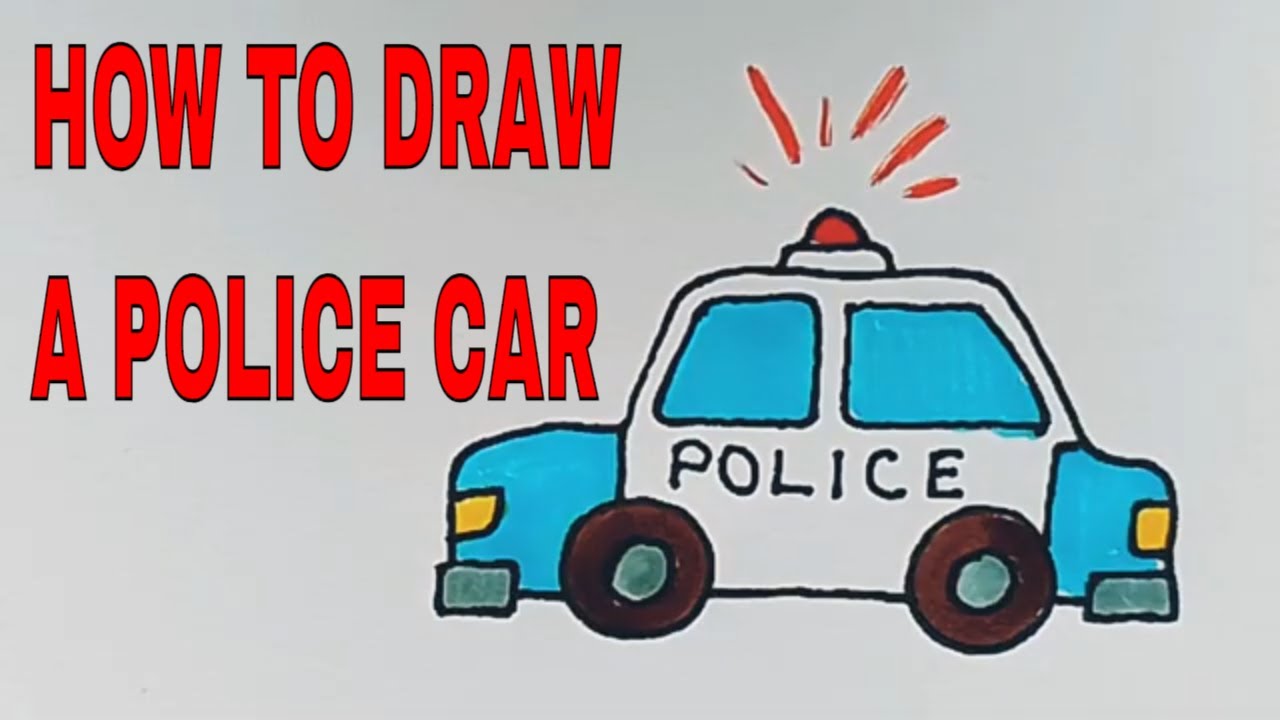 how to draw a police car very easy for kids - YouTube