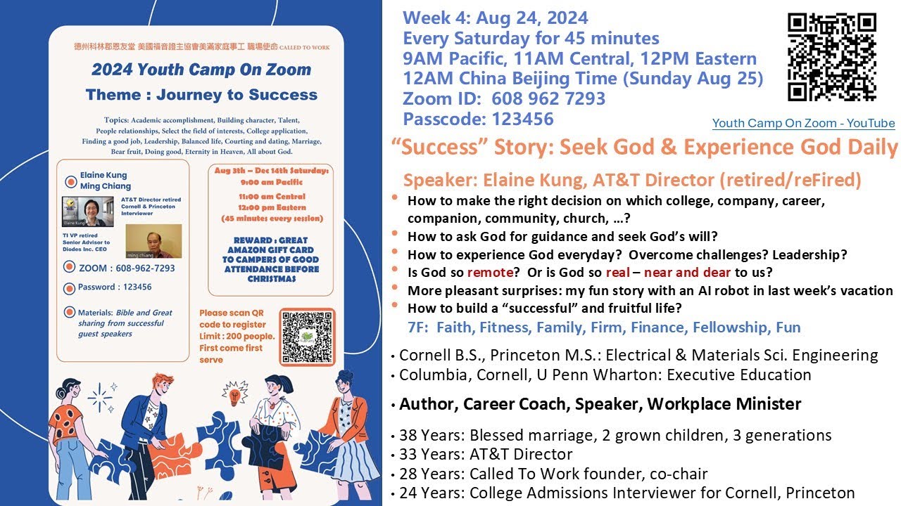 Week 4: "Success" Story: Seek God & Experience God Daily - Elaine Kung ...