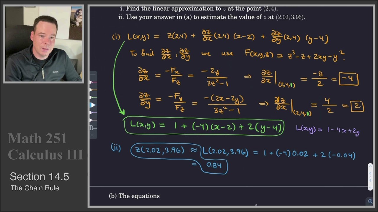 Math 251 - Section 14.5 - The Chain Rule (2 of 2) - YouTube