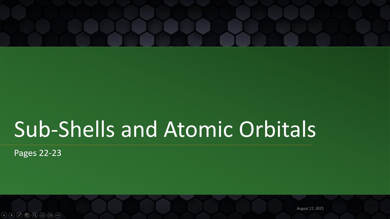 AICE Chemistry | Chapter 2.3: Sub-shells and Atomic Orbitals - YouTube