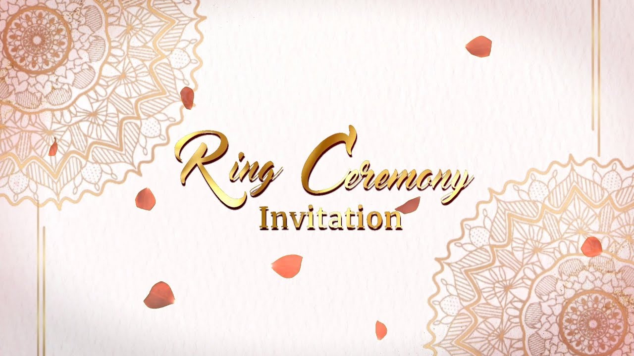 Ring Ceremony Invitation Video | Engagement Invitation Video - YouTube