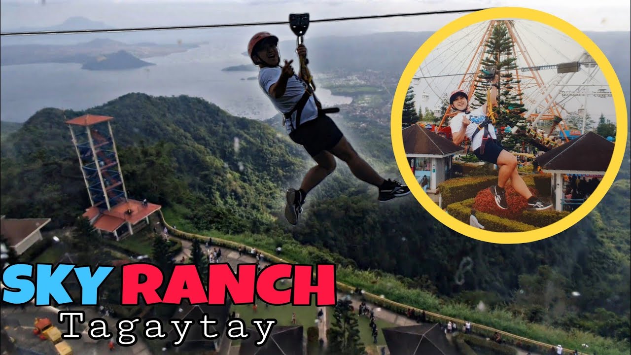 ZIPLINE Sky Ranch Tagaytay Enjoying the breathtaking view of Taal Lake ...