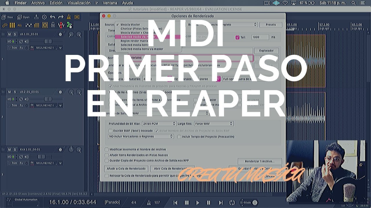 Tutorial Reaper - Crear Instrumentos - Canal MIDI - Grabar Notas Sin ...