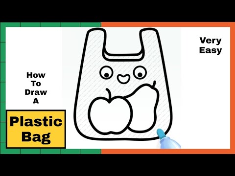 How To Draw A Plastic Bag | Draw A Plastic Bag And Colour It | Easy ...