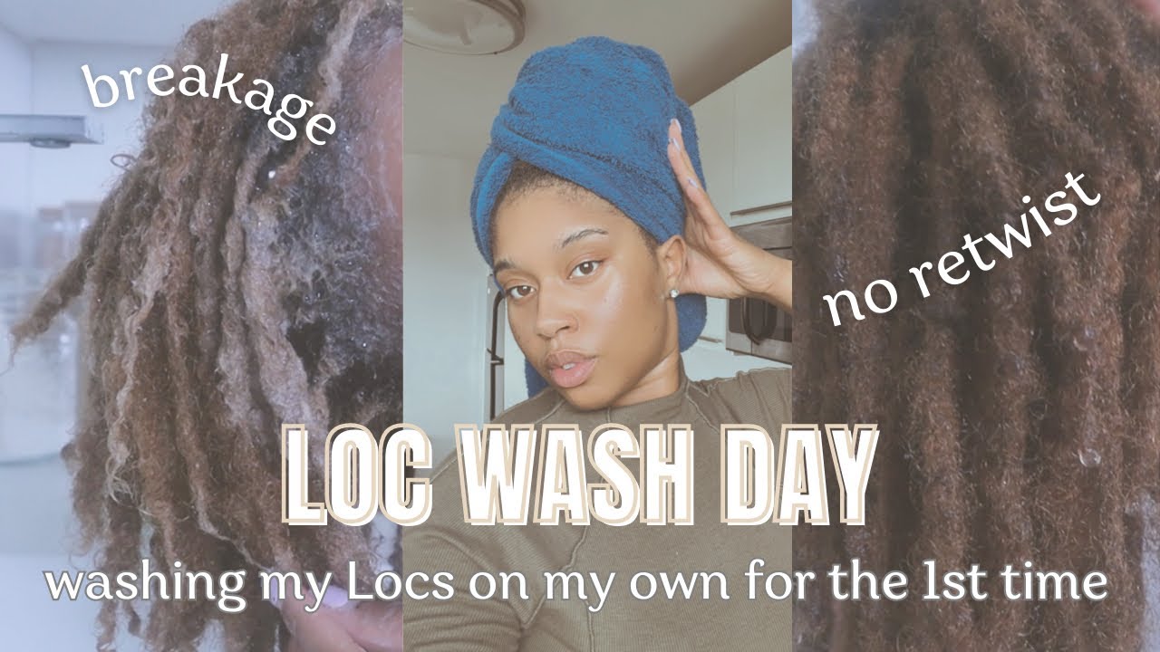 Loc wash day no retwist | 9 months loc update - YouTube